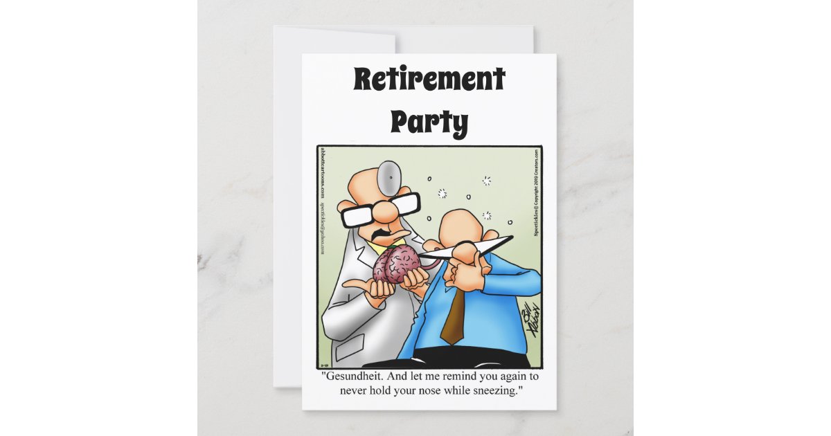 Funny Medical Retirement Humour Party Invitations | Zazzle