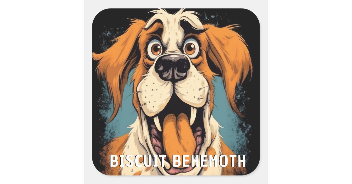 Funny Monster Dog: Biscuit Behemoth Square Sticker | Zazzle