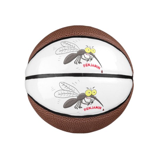 Funny mosquito insect cartoon illustration mini basketball | Zazzle.co.uk