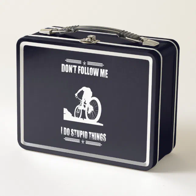 Funny Mountain Bike Quotes Biker Cyclist Metal Lunch Box | Zazzle