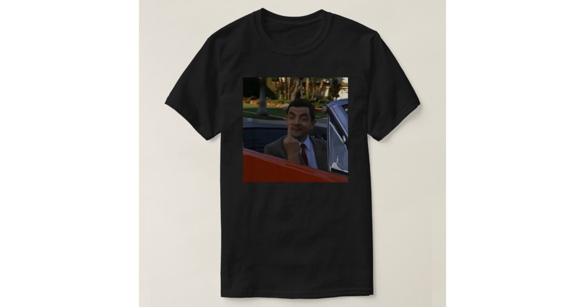 Funny mr bean middle finger meme design Sticker.pn T-Shirt | Zazzle
