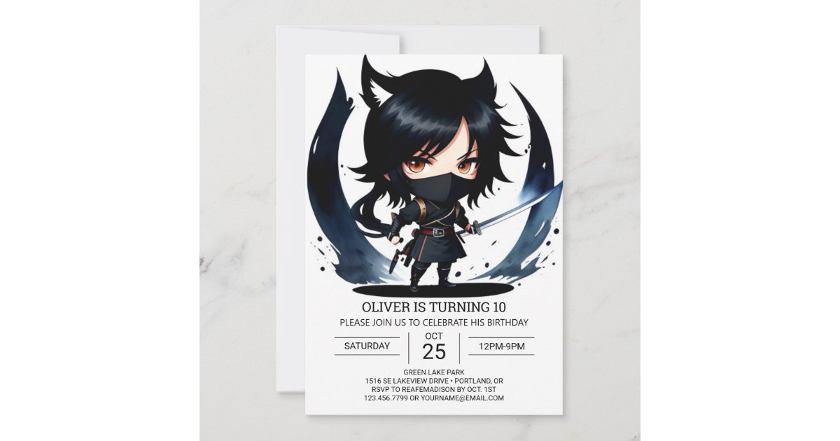 Funny Ninja Secret Agent Birthday Invitation | Zazzle