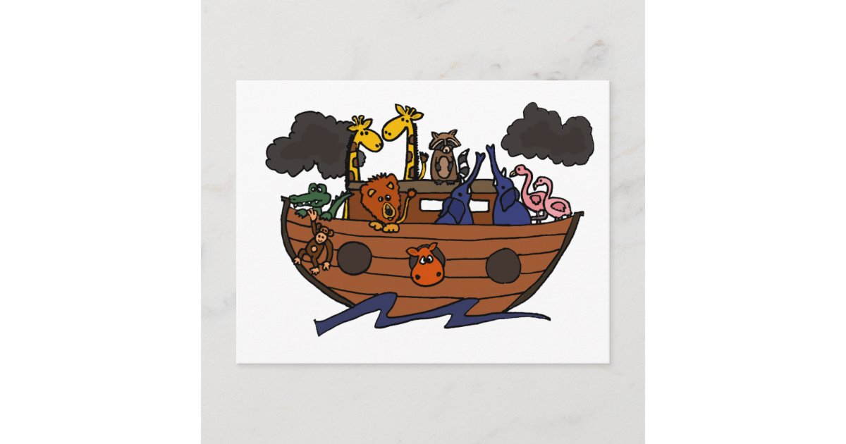 Funny Noah's Ark Cartoon Postcard | Zazzle