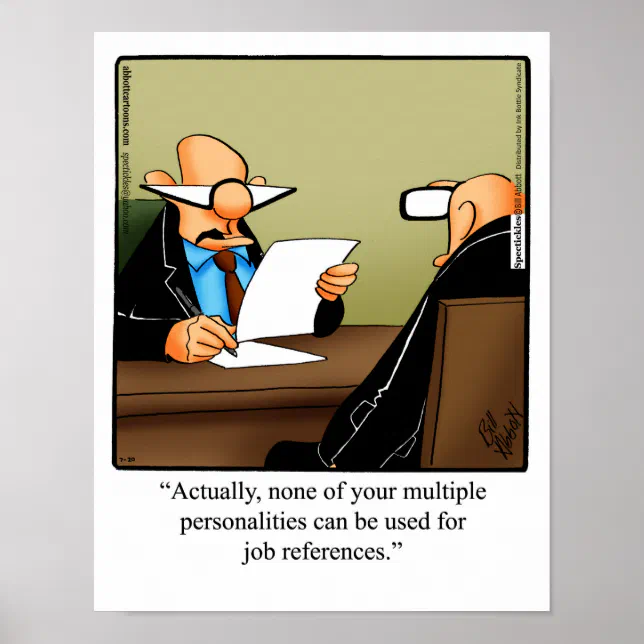 Funny Office Humor Poster "Job References" | Zazzle