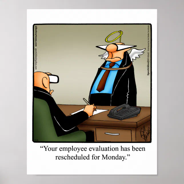 Funny Office Humour Poster "Employee Evaluation" | Zazzle