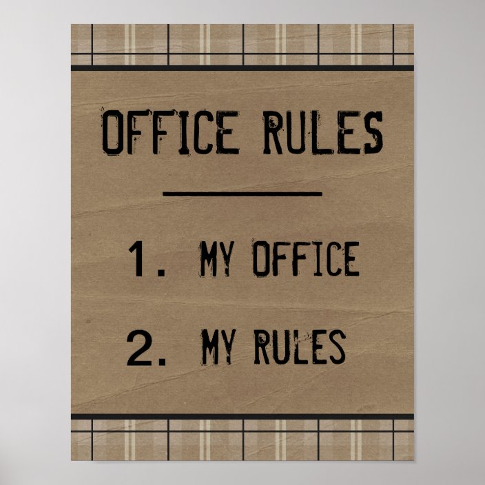 Funny Office Rules Poster | Zazzle.co.uk