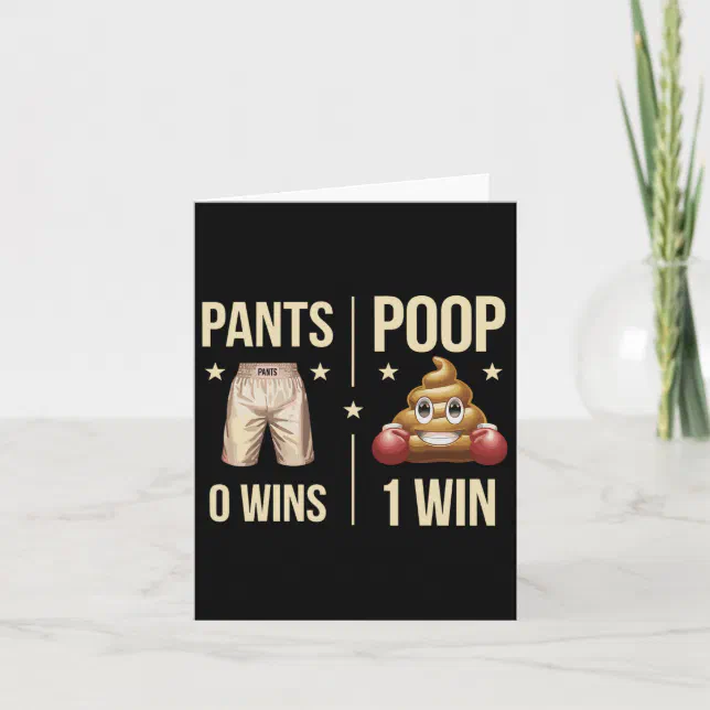 Funny Poop Toilet Humour Poop Boxing Meme Pants 0 Card | Zazzle