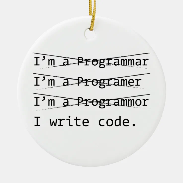 Funny Programmer Ceramic Tree Decoration | Zazzle