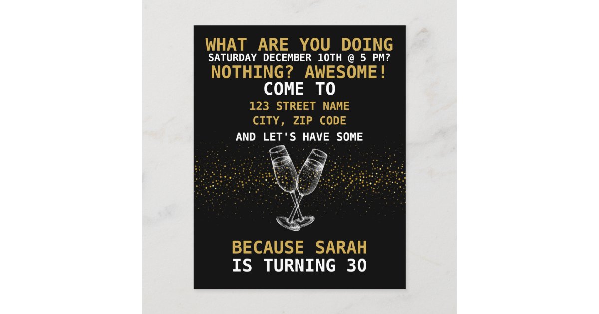 Funny quotes birthday party invitation | Zazzle