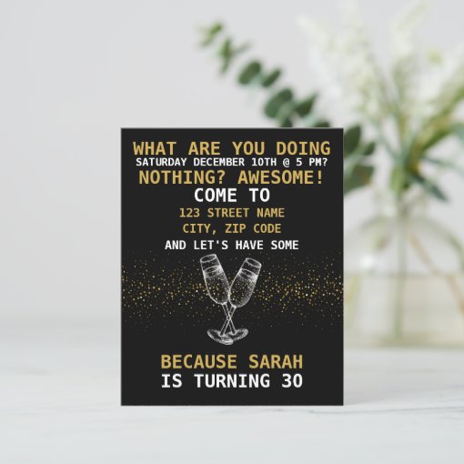 Funny quotes birthday party invitation | Zazzle