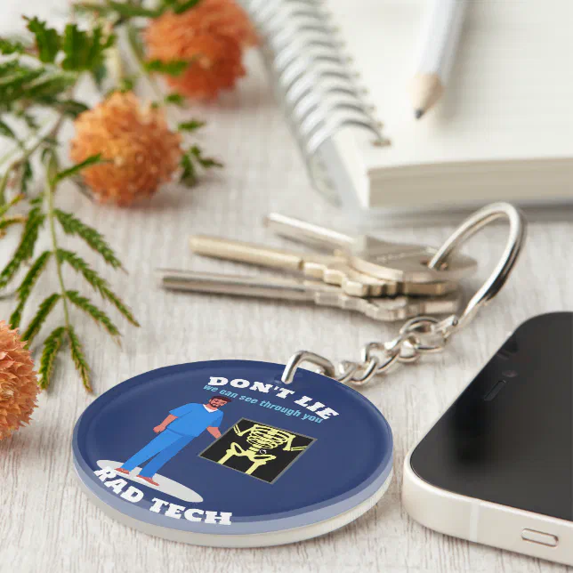 Funny Rad Tech Custom Radiology Speciality Key Ring | Zazzle