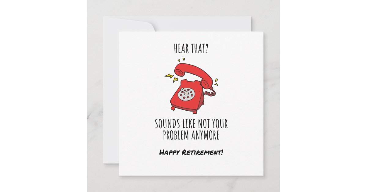 Funny Red Phone Retirement Card Illustration | Zazzle