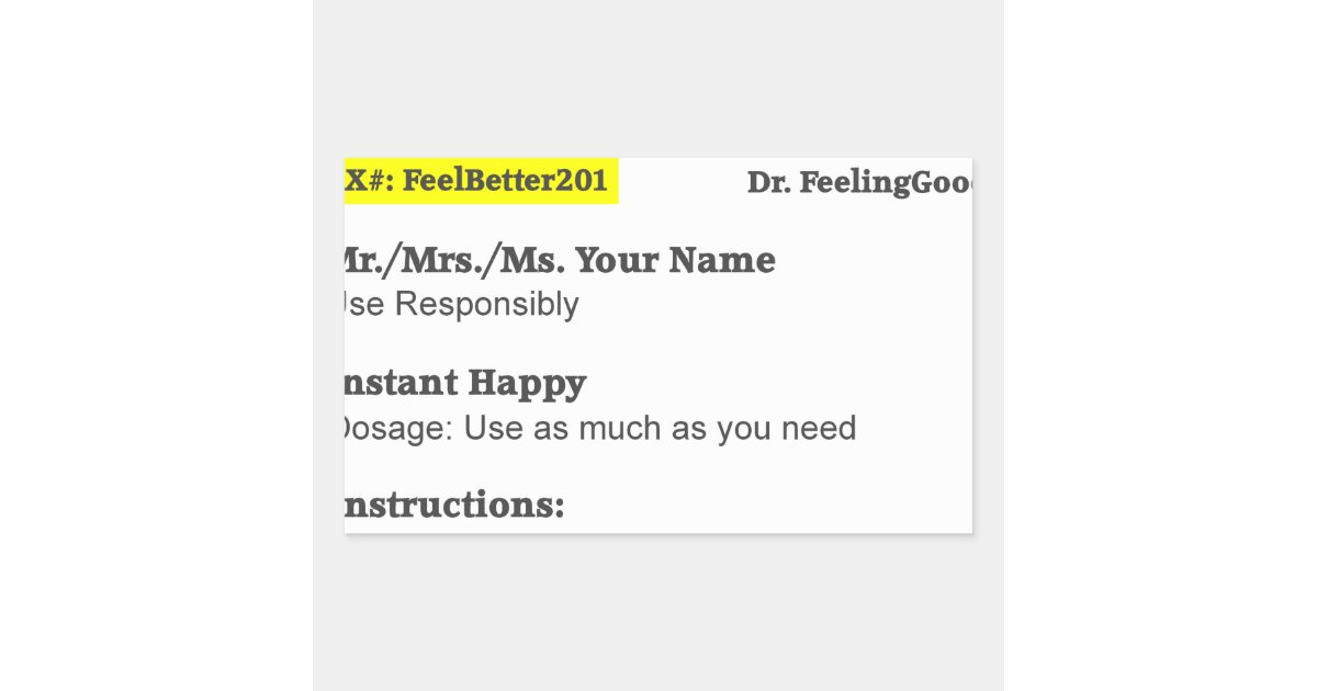 Funny rx prescription rectangular sticker | Zazzle