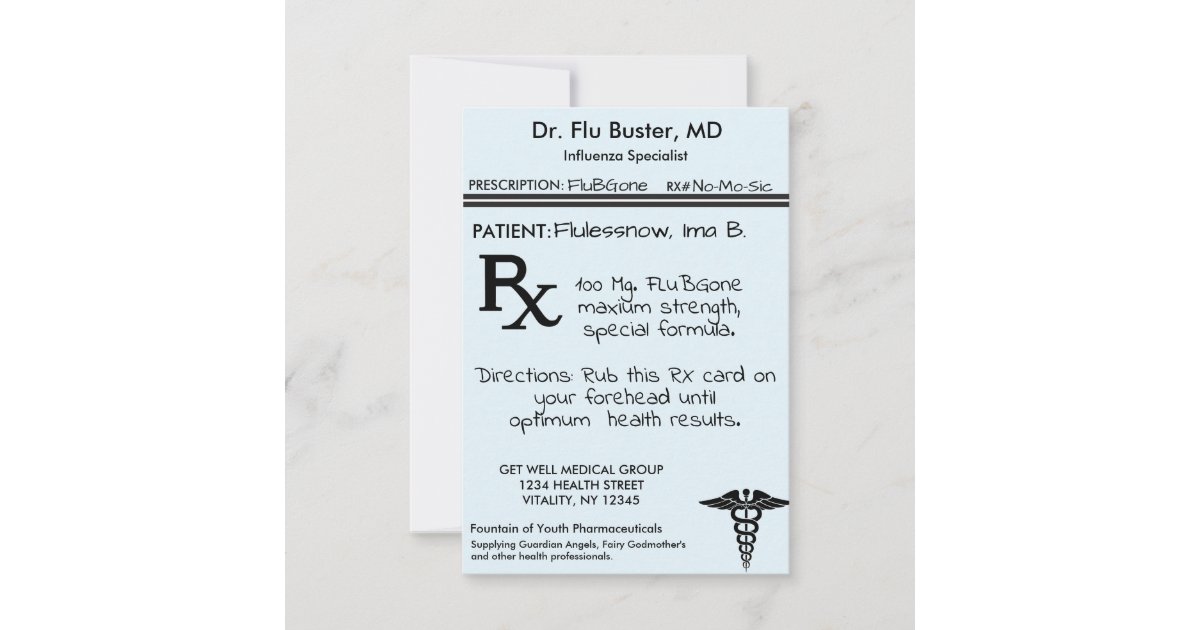 Funny RX Prescription Thank You Card | Zazzle