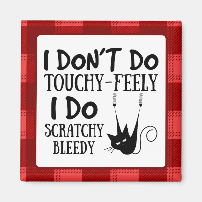 Funny Scratching Cat Cartoon Meme Magnet | Zazzle