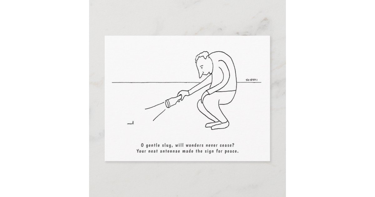 Funny Short Poem Epigram Example About A Slug Postcard | Zazzle