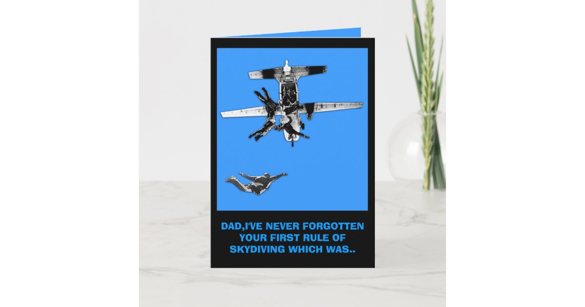 Funny skydiving birthday card | Zazzle