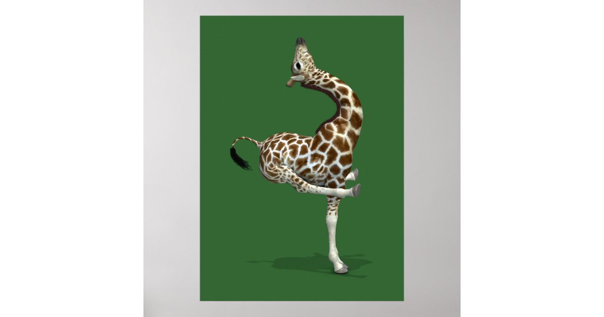 Funny Sporty Giraffe Poster | Zazzle
