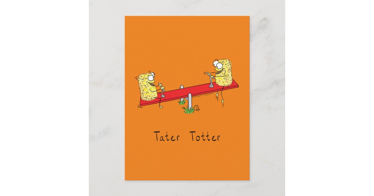 Funny Tater Tots Teeter Totter Kids Postcard | Zazzle