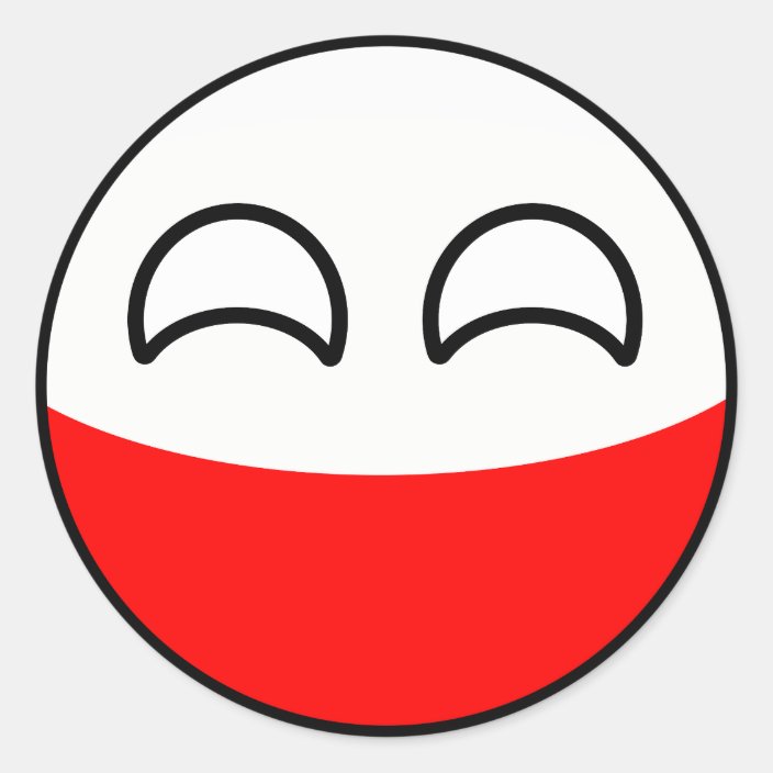 Funny Trending Geeky Poland Countryball Classic Round Sticker | Zazzle ...