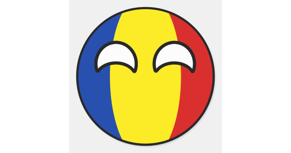 Funny Trending Geeky Romania Countryball Classic Round Sticker | Zazzle
