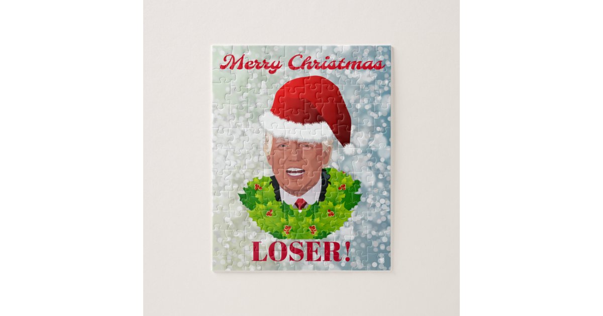 Funny Trump "Merry Christmas Loser" Jigsaw Puzzle | Zazzle