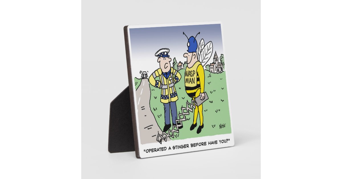 Funny UK Traffic Police Cartoon Plaque | Zazzle