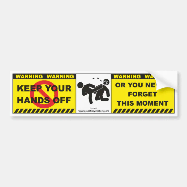 Funny Warning Bumper Sticker Decal Label A5 | Zazzle
