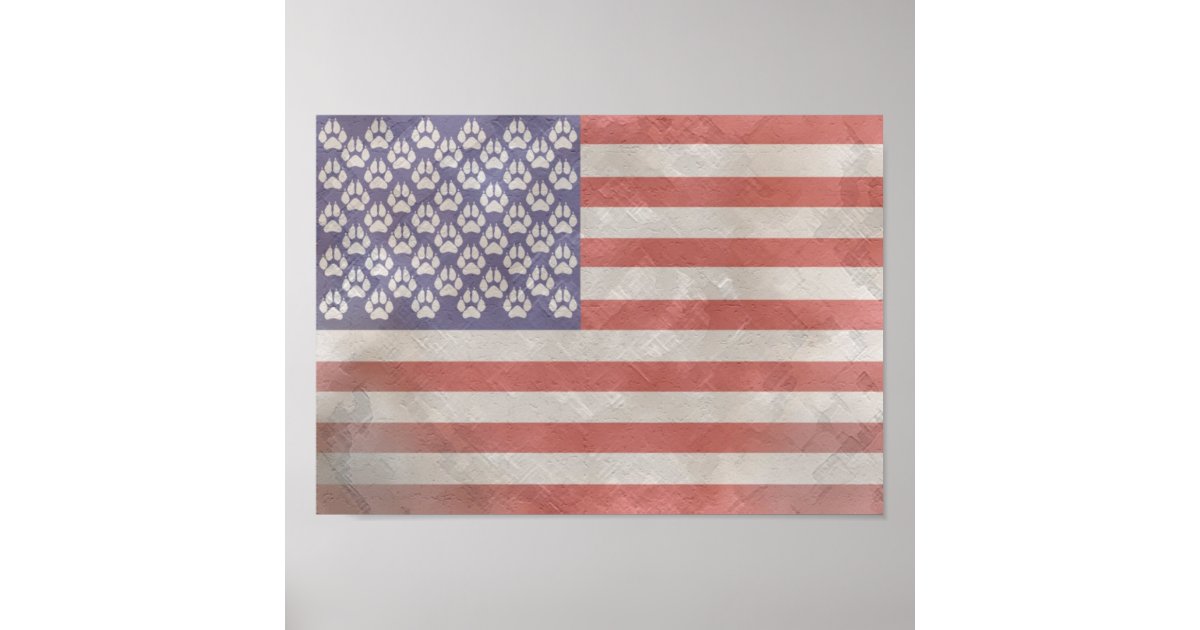 Furry American Flag Poster | Zazzle