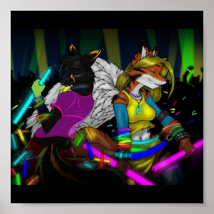 Furry Rave Poster | Zazzle