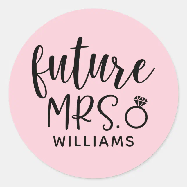 Future Mrs. Pink Bachelorette Party Classic Round Sticker | Zazzle
