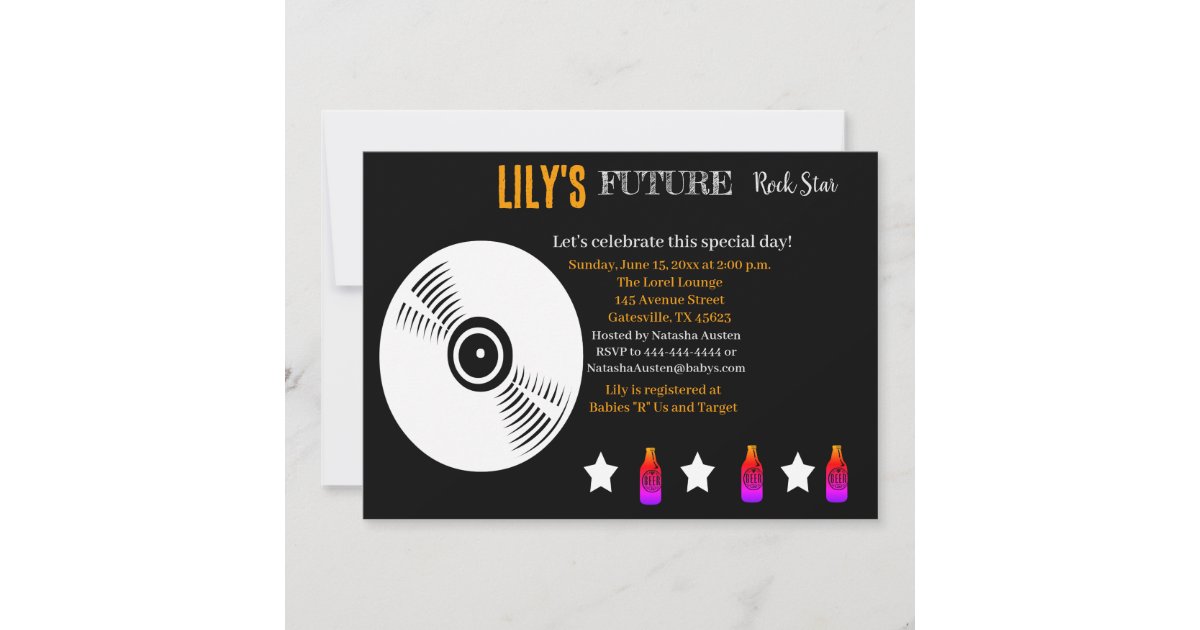 Future Rocker Baby Shower Invitation | Zazzle