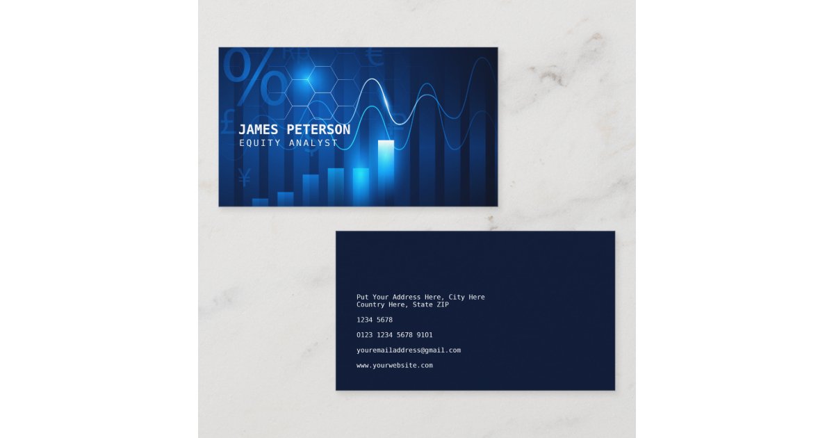 Futuristic Graphic Chart | Stock Market Business Card | Zazzle