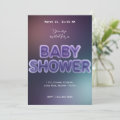 Fuzzy Neon Baby Shower Party Invitation | Zazzle