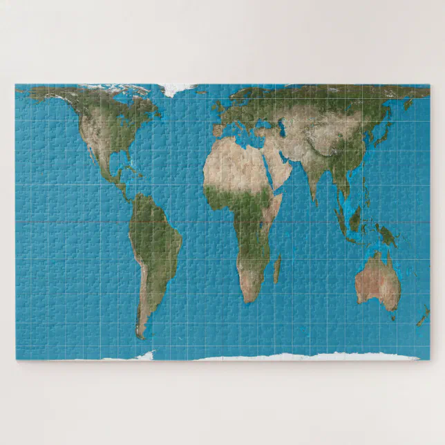 Gall Peters Projection World Map Poster Jigsaw Puzzle | Zazzle