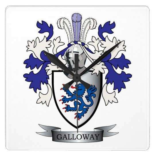 Galloway Family Crest Coat of Arms Square Wall Clock | Zazzle.co.uk