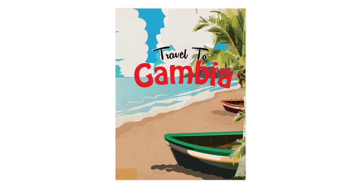 Gambia vintage travel poster postcard | Zazzle.co.uk