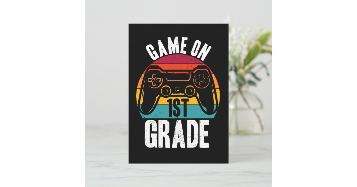 GAME ON 1st Grade Video Game School Student Invitation | Zazzle
