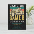 Game On Level Up Video Game Birthday Party Invitation | Zazzle