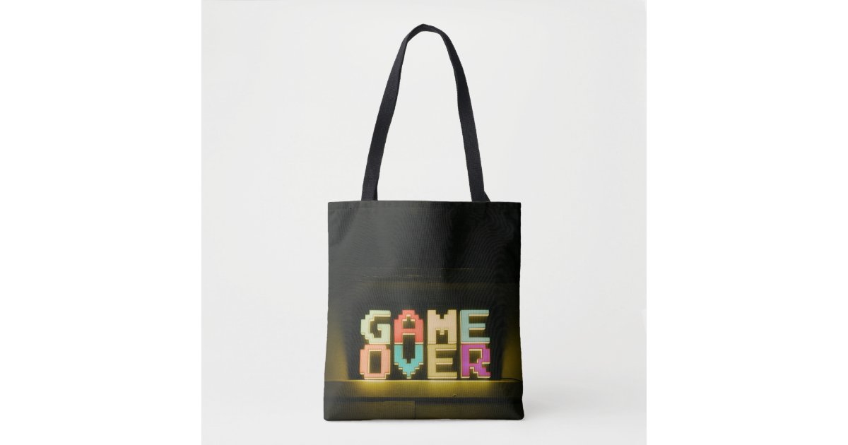 Game Over Cute Simple Pixel Art Pixel Arts Easy De Tote Bag | Zazzle
