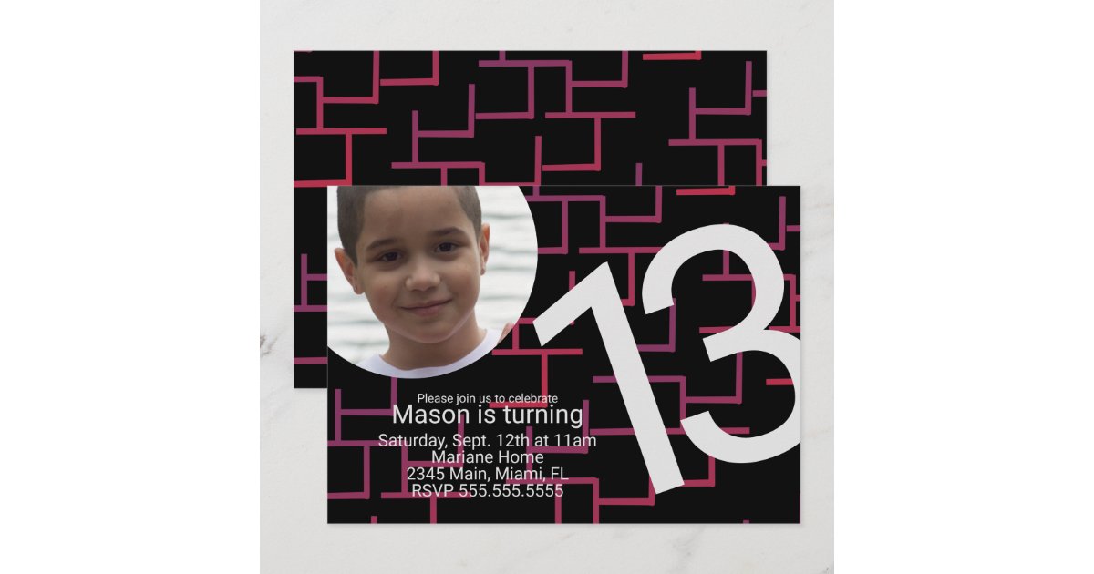 Gaming Birthday Party Maze Gamer Photo Invitation | Zazzle