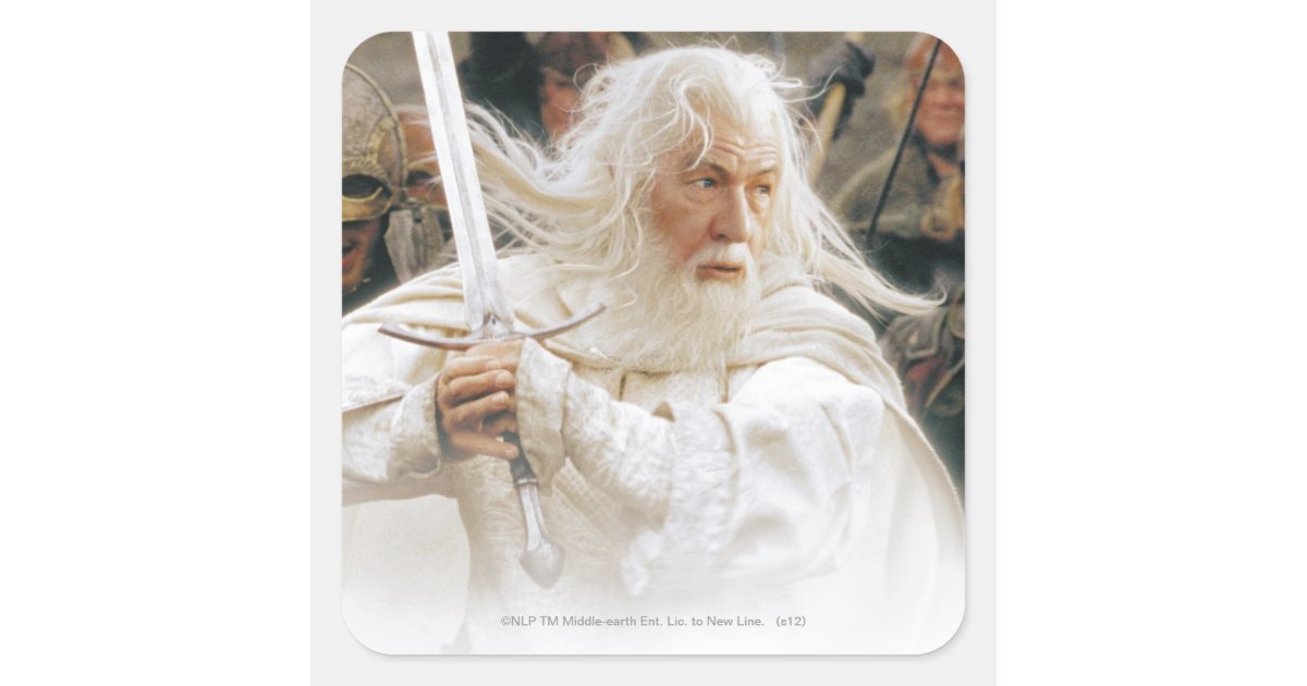 GANDALF™ Fight with Sword Square Sticker | Zazzle