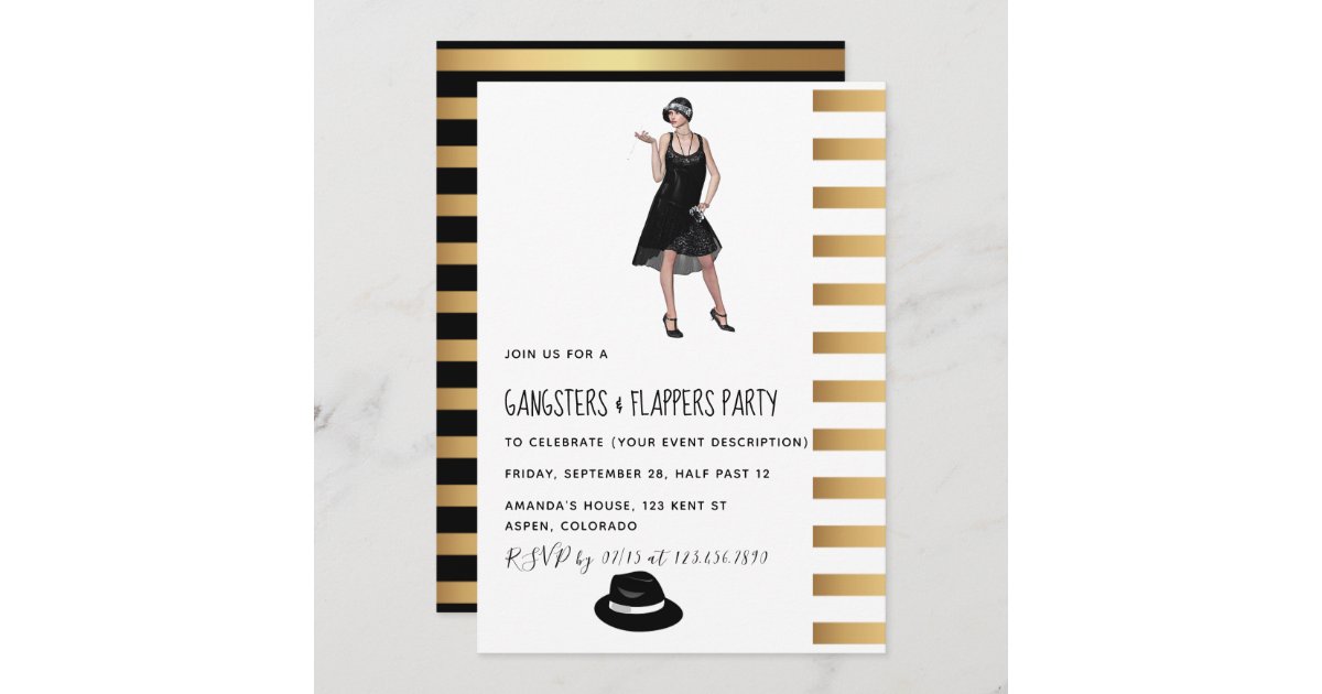 Gangsters and Flappers Party Invitation | Zazzle