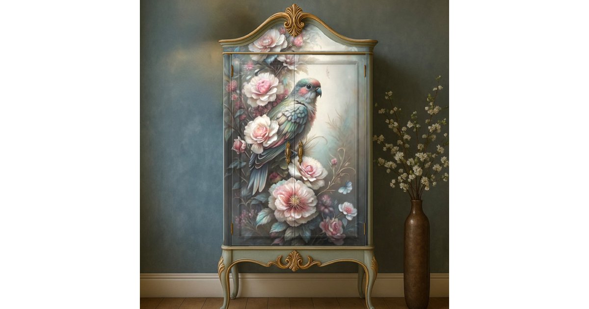 Garden Bird Roses Decoupage Tissue Paper | Zazzle