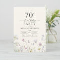 Garden Floral Calligraphy 70th Birthday Invitation | Zazzle