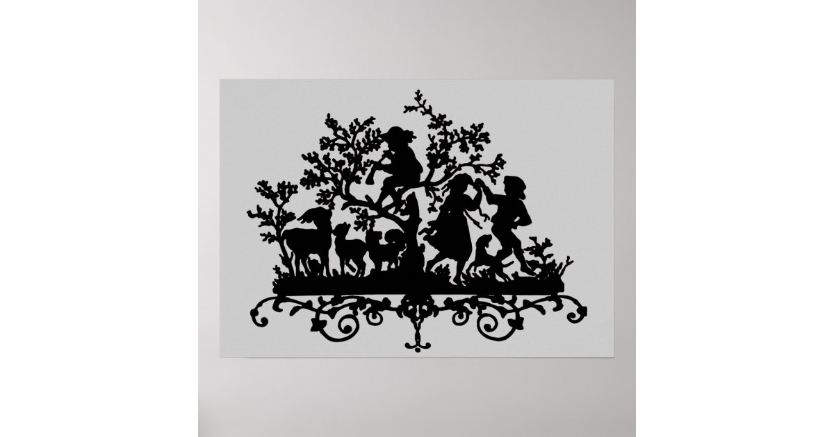 Garden Party With Children Dancing Poster | Zazzle