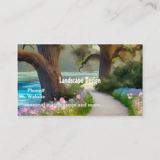 Garden Trail Landscape Design Business Card | Zazzle