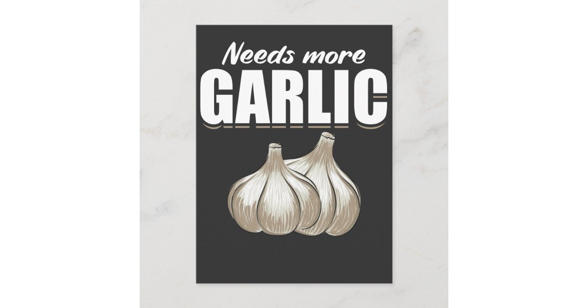 Garlic Cloves Funny Cooking Food Humour Postcard | Zazzle