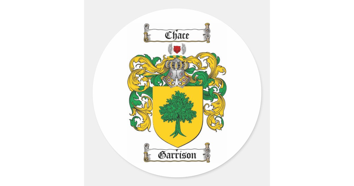GARRISON FAMILY CREST - GARRISON COAT OF ARMS CLASSIC ROUND STICKER ...