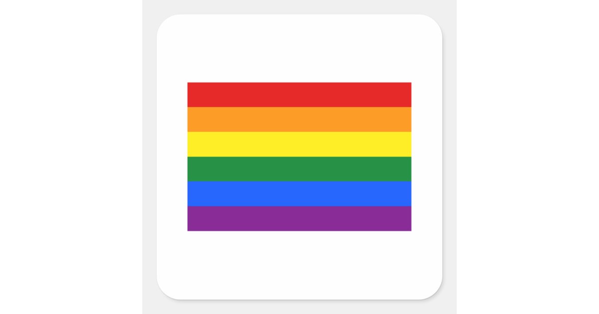 Gay Pride Flag Square Sticker | Zazzle